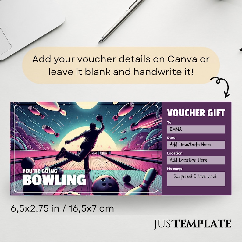 Printable Bowling Ticket, Bowling Birthday Invitation, Bowling Party ...