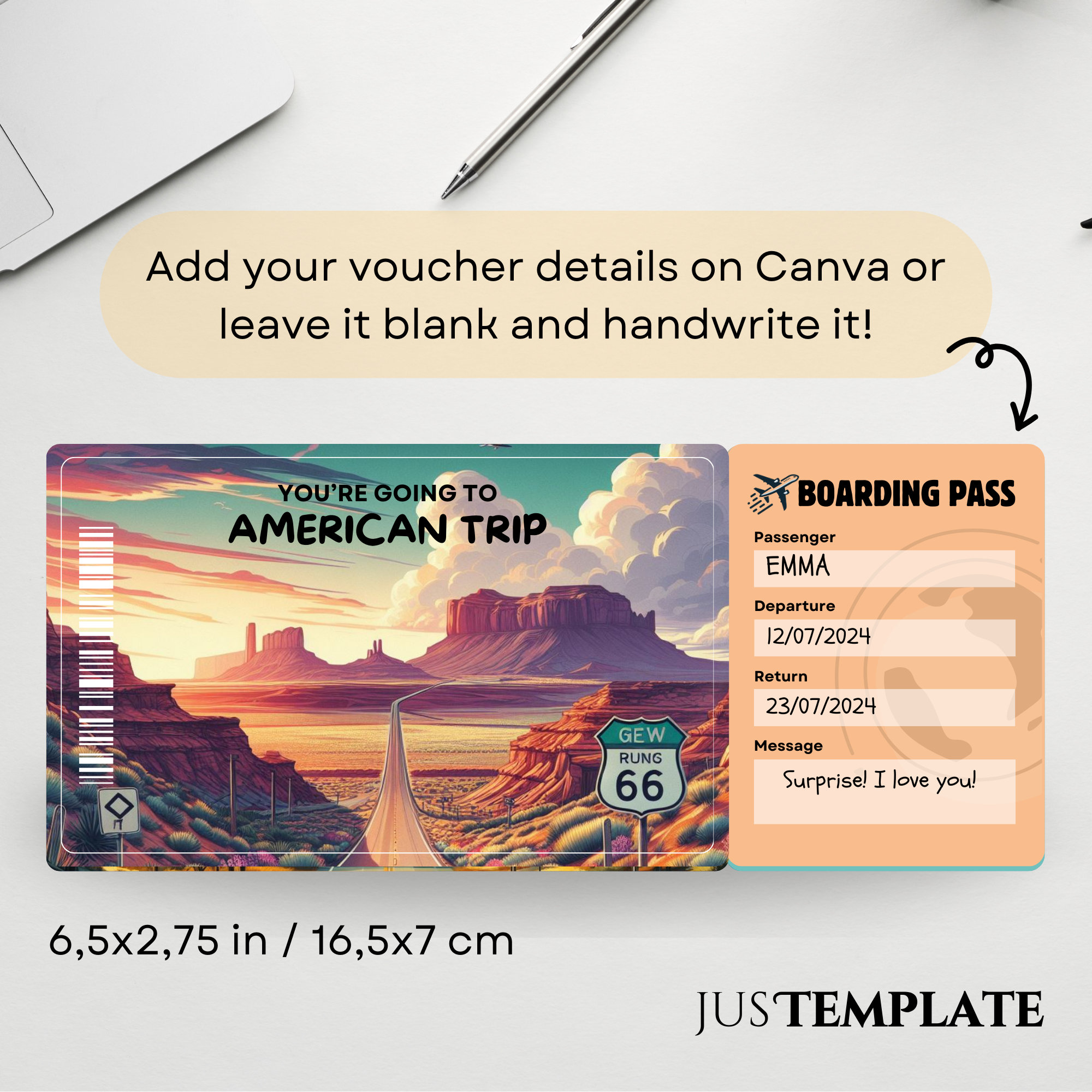 American Trip Ticket Template, Trip Surprise, Plane Ticket Template ...