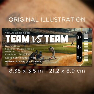 Baseball Ticket Template, Baseball Invitation, Sports Event Ticket ...