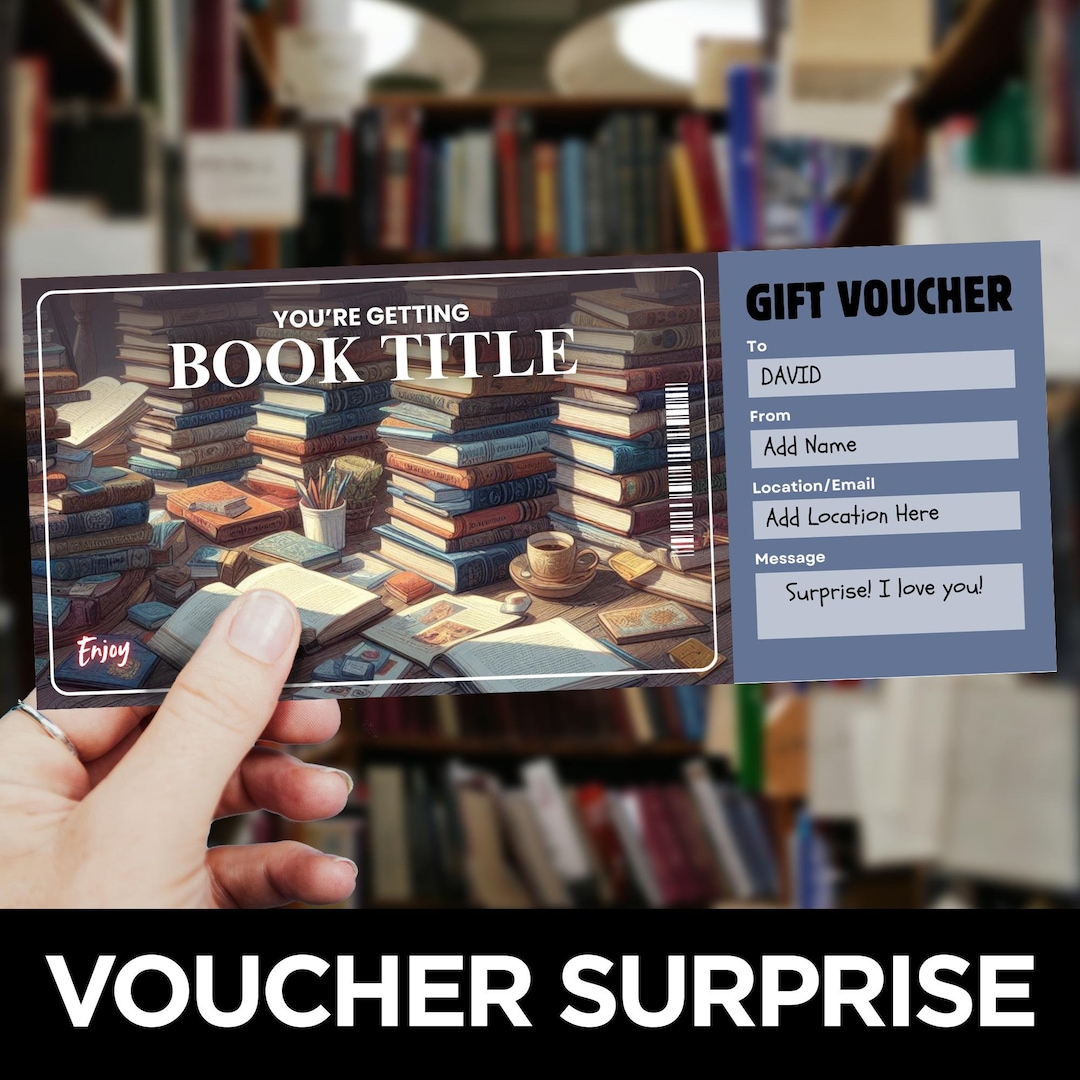Book Voucher Template, Printable Books Coupon, Books Gift Certificate ...