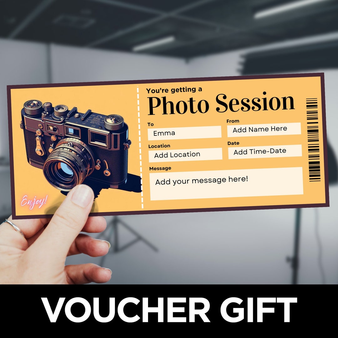 Photography Session Voucher Template, Coupon for Photos, Photo Shoot ...