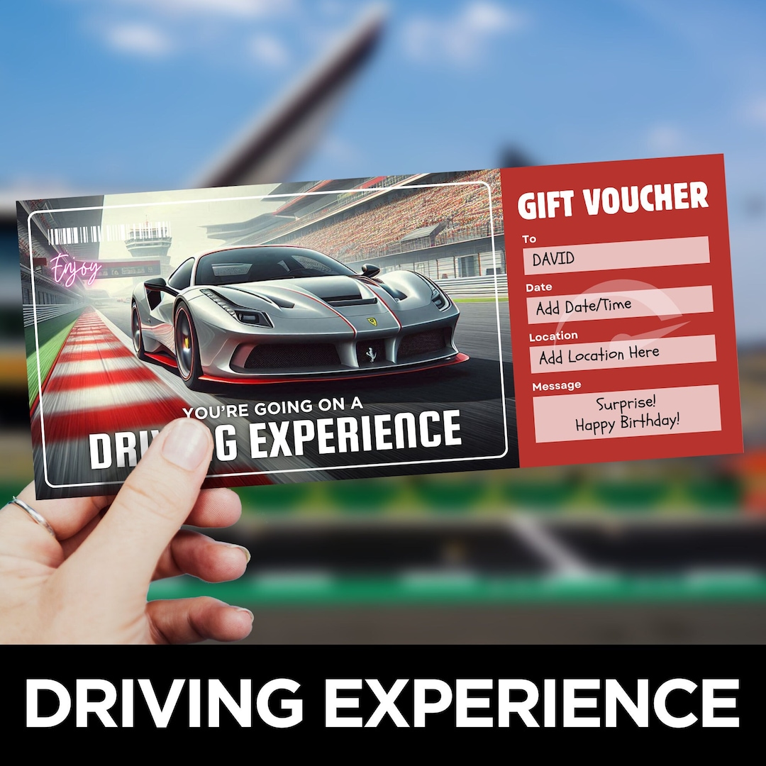 Driving Experience Ticket, Driving Supercar Voucher Template ...