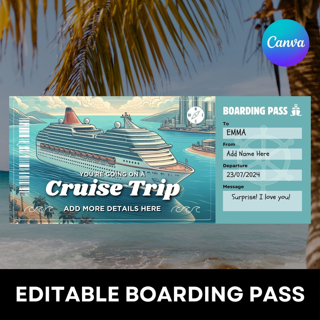 Cruise Ticket, Boarding Pass, Travel Ticket, Boarding Ticket, Cruise ...