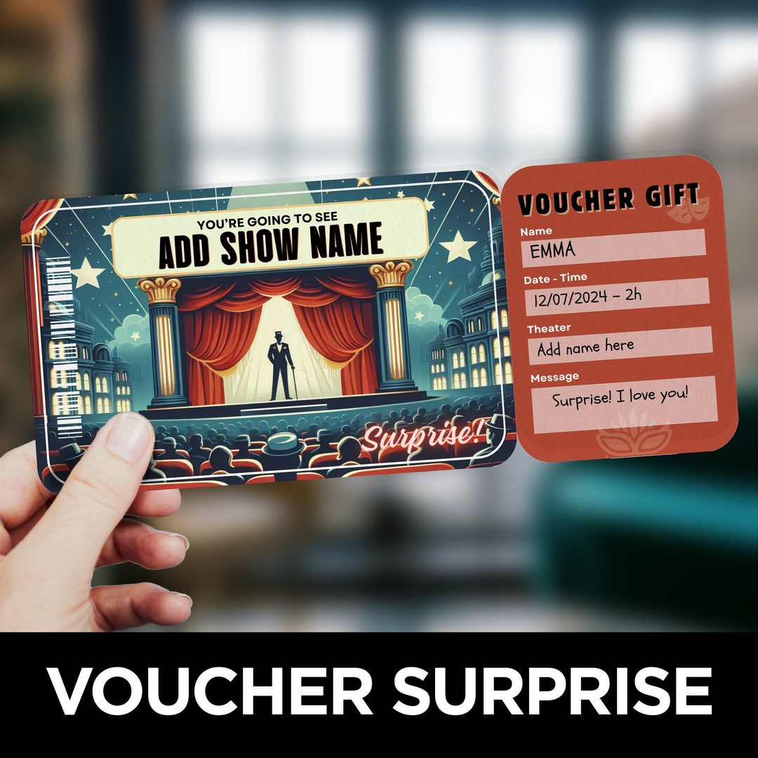 Theatre Ticket, Theatre Voucher, Show Tickets, Event Surprise, Gift ...