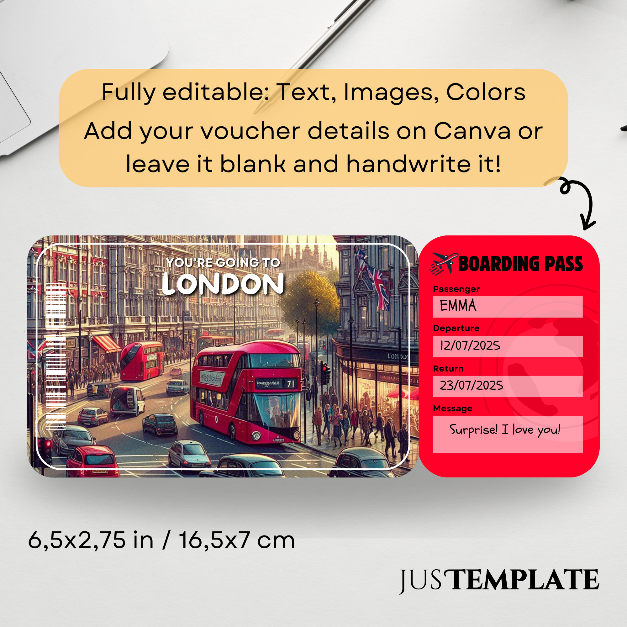 London Boarding Pass, Trip Surprise, Plane Ticket Template, Boarding ...