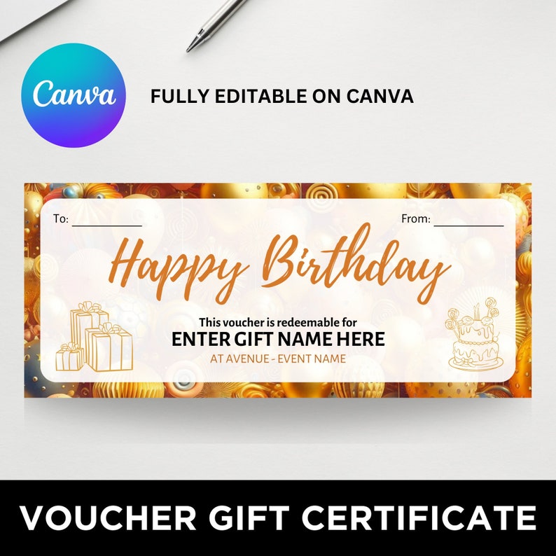 Voucher Gift Certificate Template, Gift Voucher Design, Printable Event ...