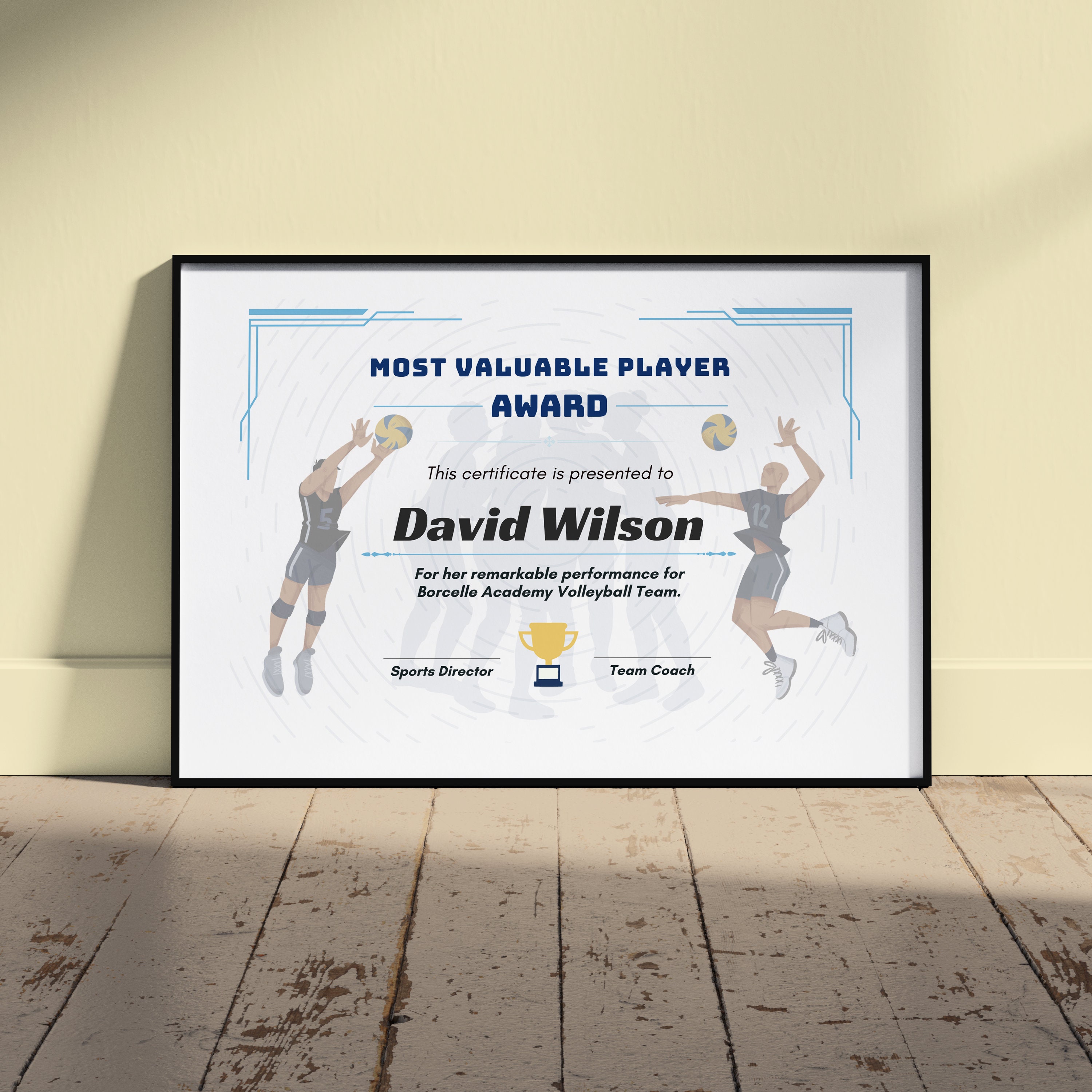 Editable Volleyball Award, Volleyball Certificate Template, Award ...
