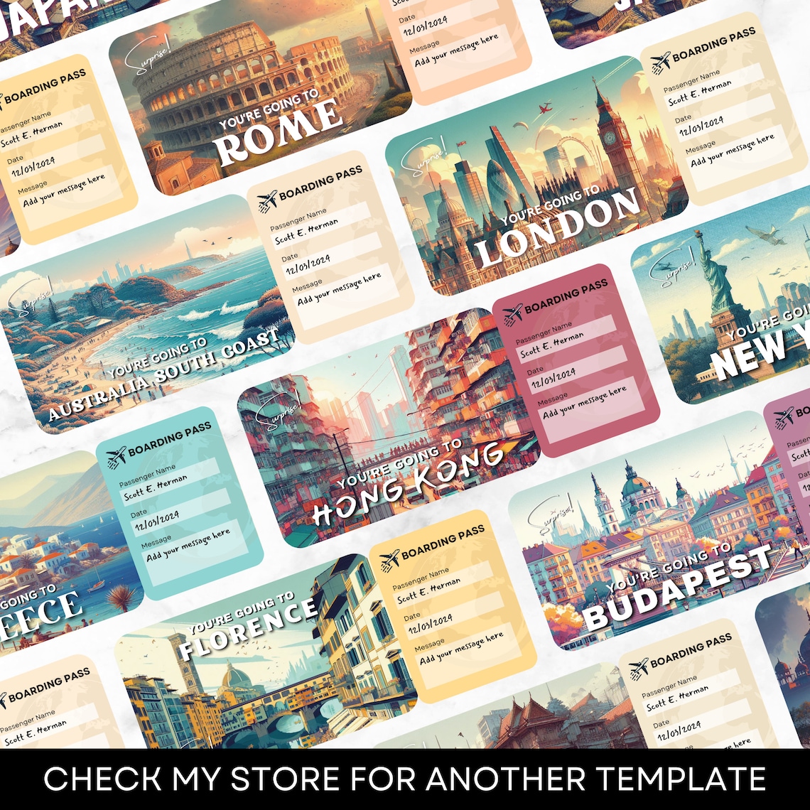 Istanbul Plane Ticket Template, Boarding Pass Ticket Template, Flight ...
