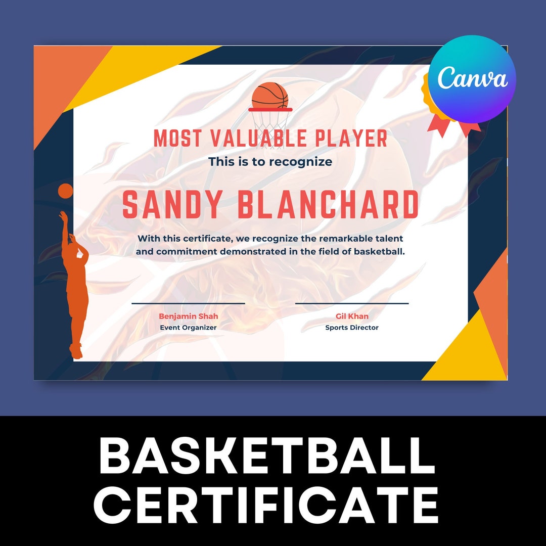 Editable Basketball Awards, Basketball Certificate, Award Certificates ...