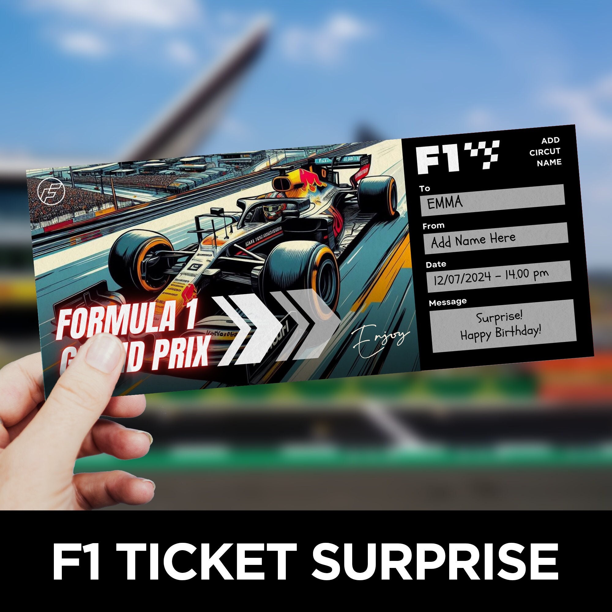 Editable F1 Ticket Template, F1 Grand Prix, Formula One Ticket ...