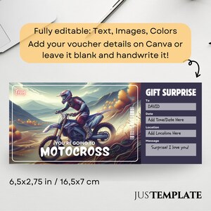 Motocross Racing Ticket Template, Dirt Bike Voucher Invitation ...