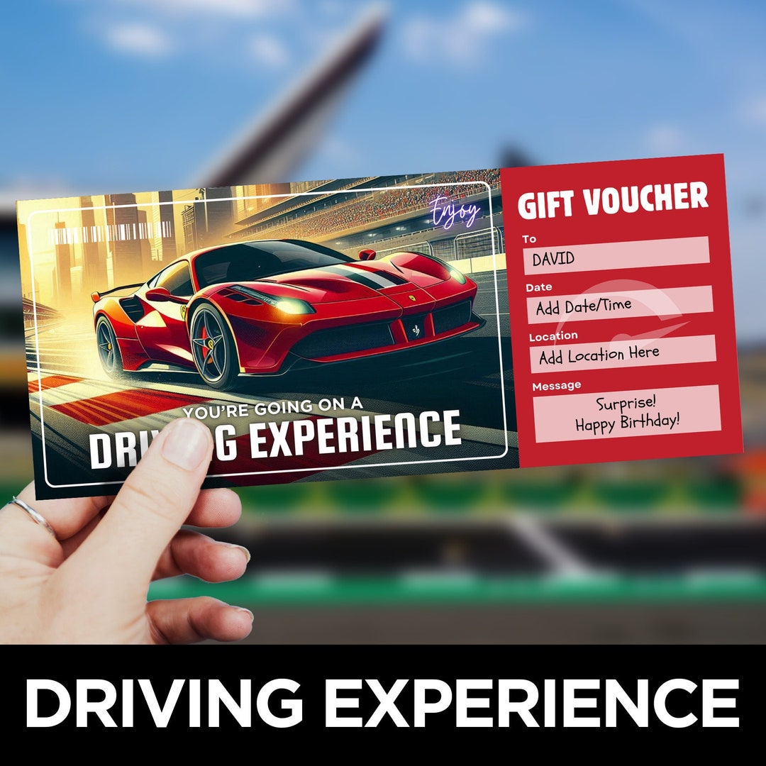 Driving Experience Ticket, Driving Supercar Voucher Template ...