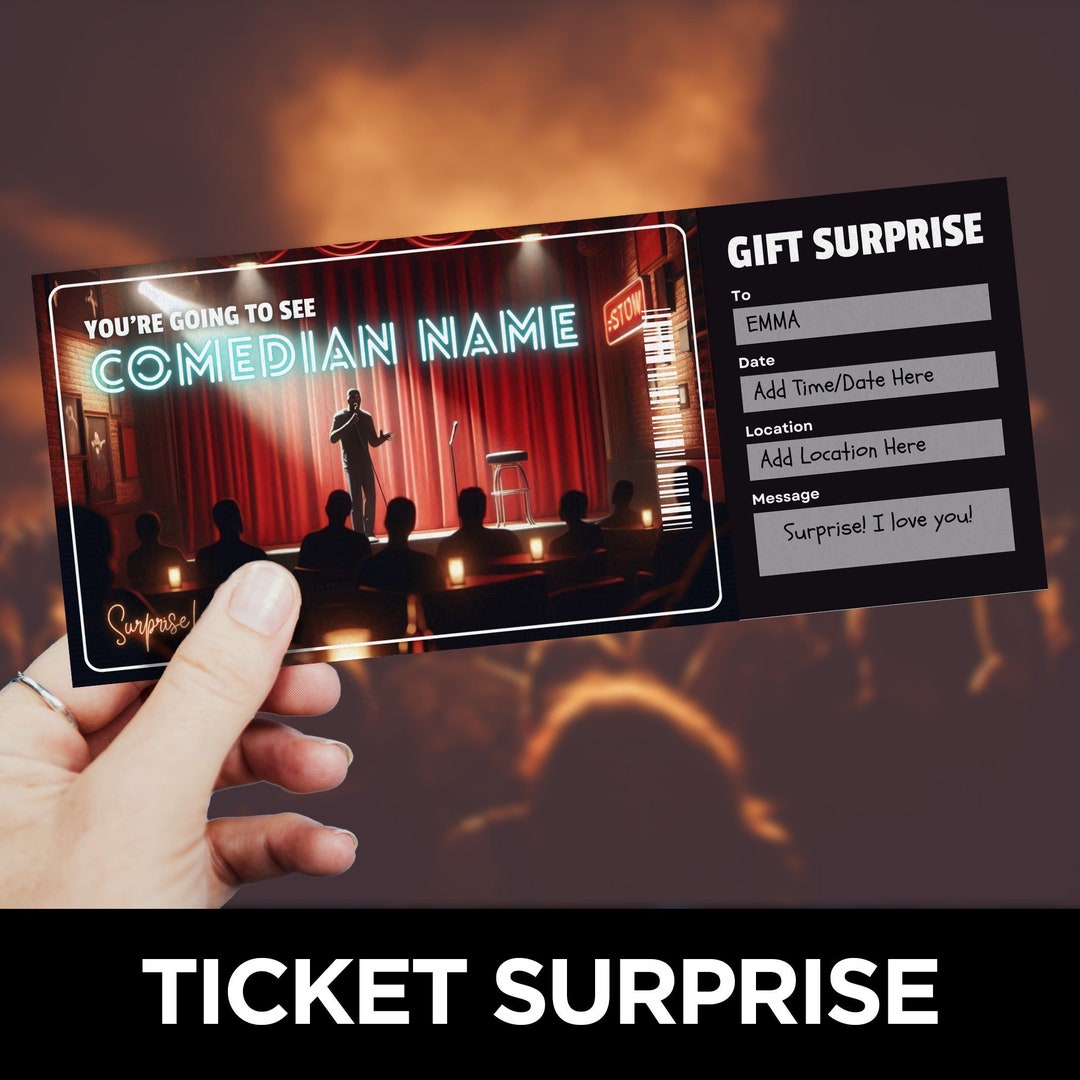 Comedy Show Ticket Template, Stand up Comedy, Event Ticket, Theater ...