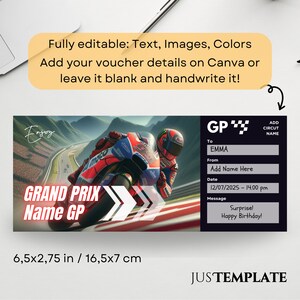 Editable Moto GP Ticket Template, Grand Prix Invitation, Moto GP Race ...