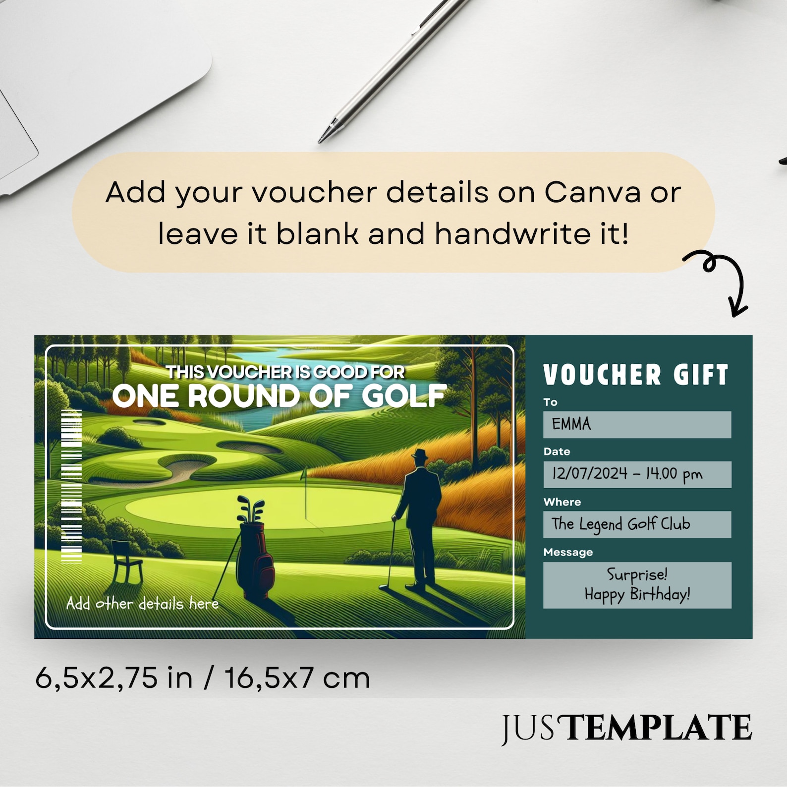 Golf Voucher Template, Golf Coupon, Golf Trip, Golf Gift Card, Sport ...