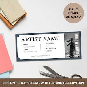 Concert Ticket Template, Concert Tour Ticket, Live Concert Tickets ...