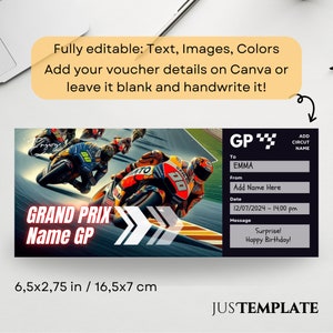 Editable Moto GP Ticket Template, Grand Prix Invitation, Moto GP Race ...