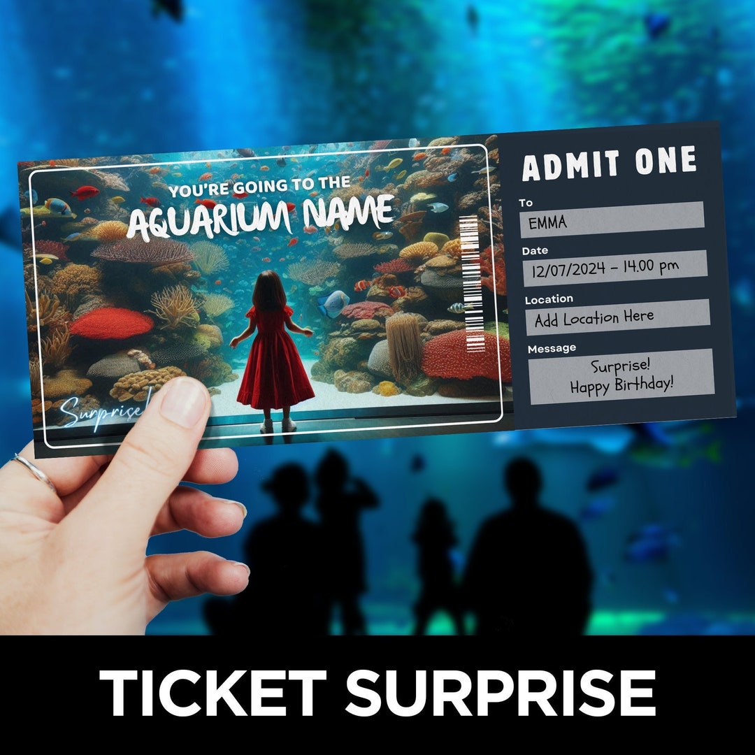 Aquarium Ticket Template, Ocean Park Ticket, Aquarium Visit Tour ...