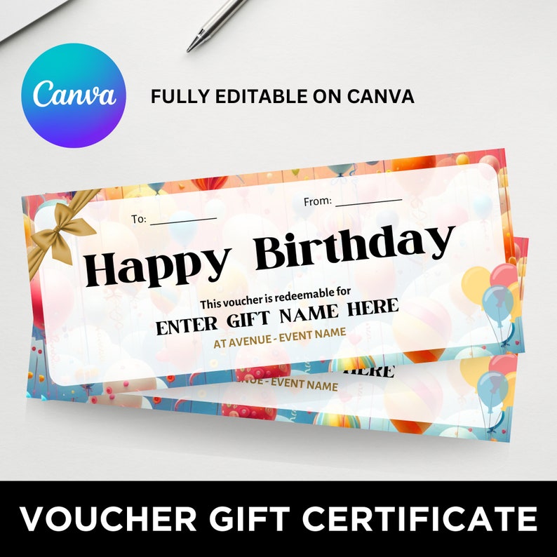 Voucher Gift Template, Gift Voucher Design, Printable Event Ticket ...