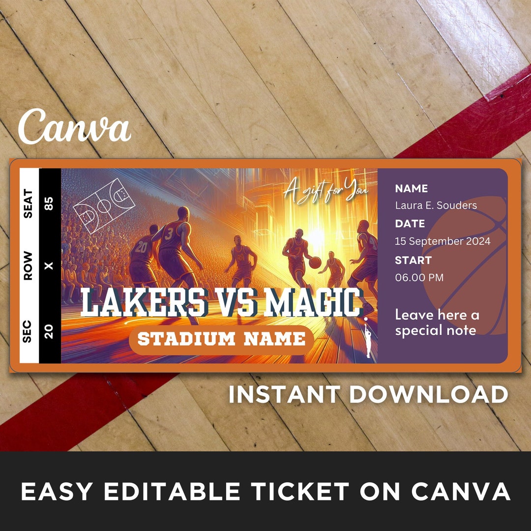 Basketball Game Tickets, Basketball Invite, Sports Event Ticket, Coupon ...