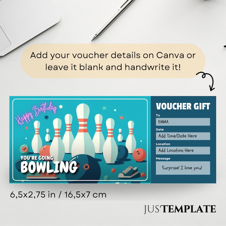 Bowling Birthday Invitation, Bowling Party Invite, Bowling Coupon ...