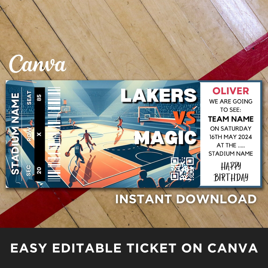 Basketball Game Tickets, Basketball Invite, Sports Event Ticket, Coupon ...
