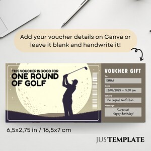 Golf Voucher Template, Golf Coupon, Golf Trip, Golf Gift Card, Sport ...