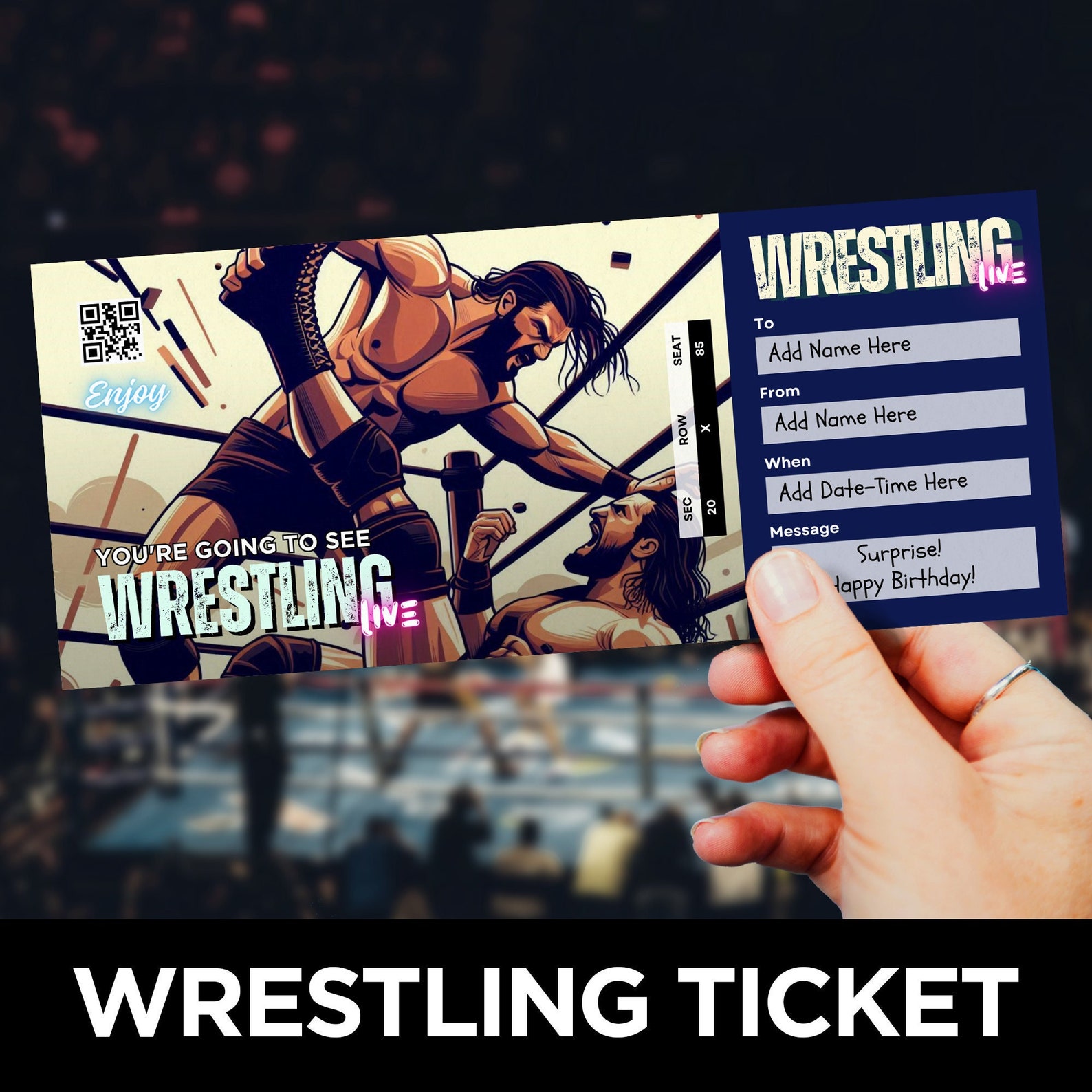 Printable Wrestling Tickets Template, WWE Ticket, Raw Ticket ...