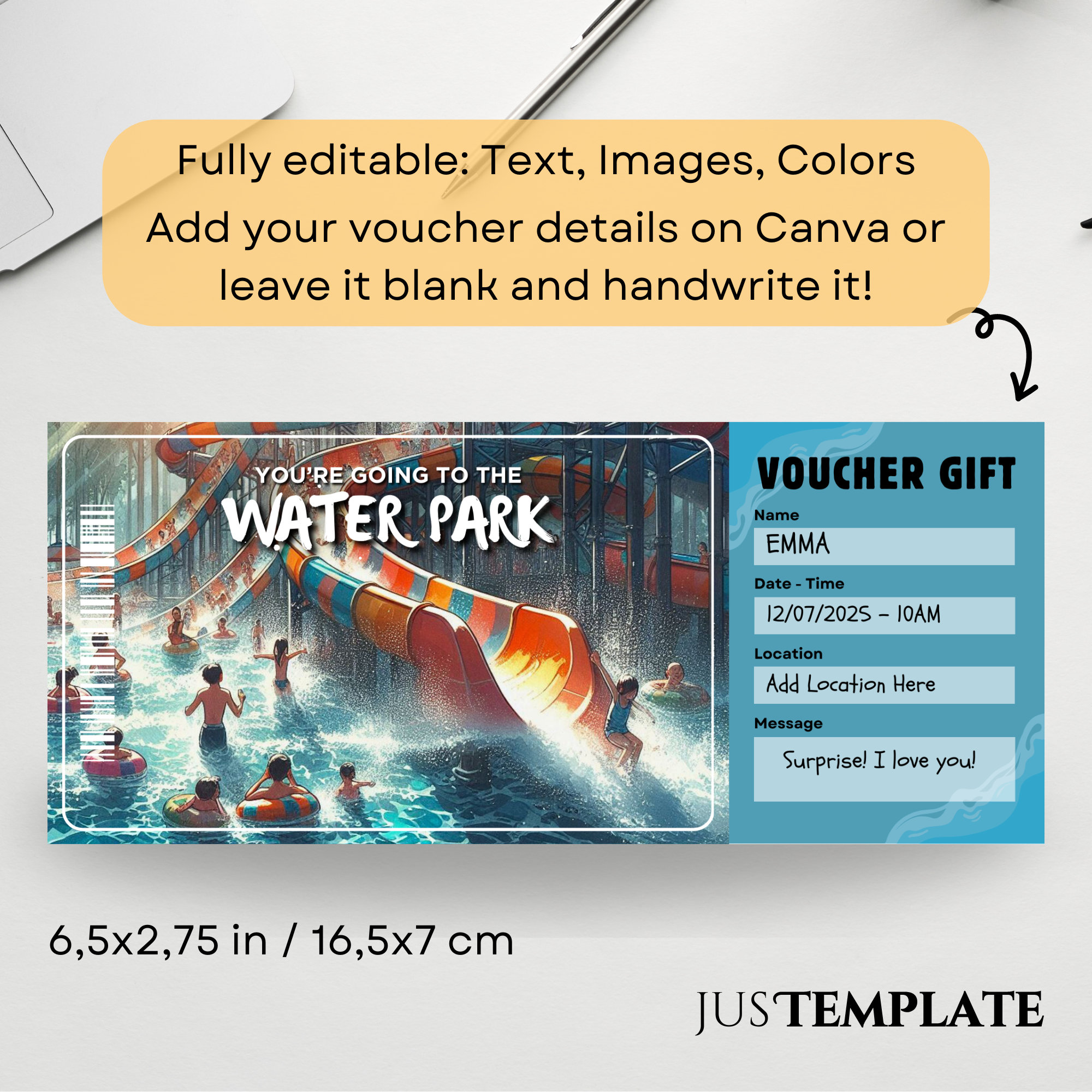 Water Park Ticket Template, Amusement Park Tickets, Admission Ticket ...