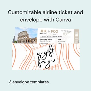 Editable Plane Ticket Template, Boarding Pass Ticket Template, Airline ...