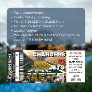 Nfl Ticket Template, Event Ticket, Football Game Ticket, Sports Event ...