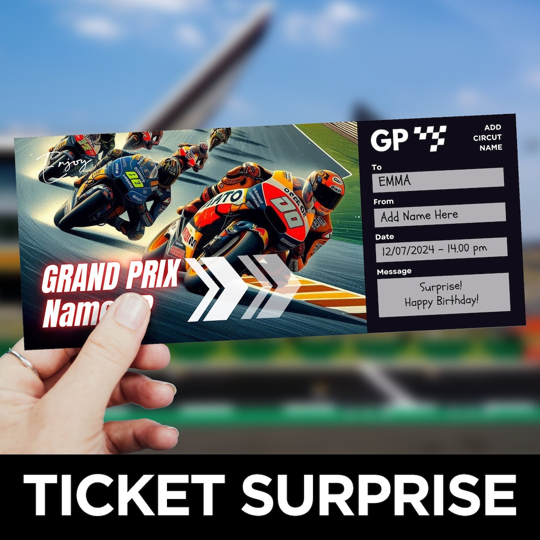 Editable Moto GP Ticket Template, Grand Prix Invitation, Moto GP Race ...