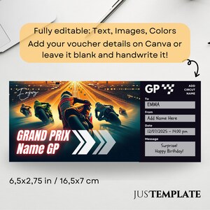 Editable Moto GP Ticket Template, Grand Prix Invitation, Moto GP Race ...