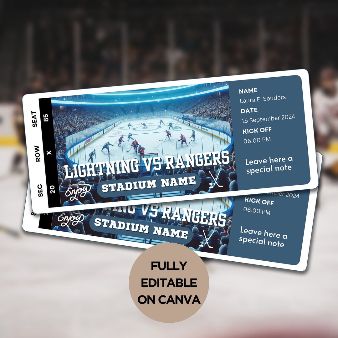 Hockey Tickets, Hockey Invite, Sports Event Ticket, Coupon Template ...