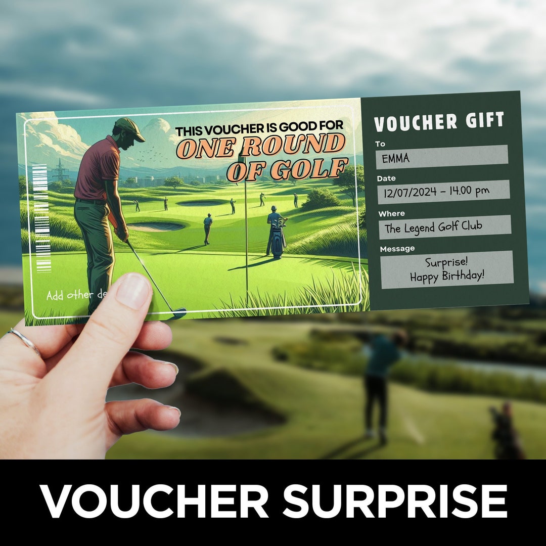 Golf Voucher Template, Golf Coupon, Golf Trip, Golf Gift Card, Sport ...