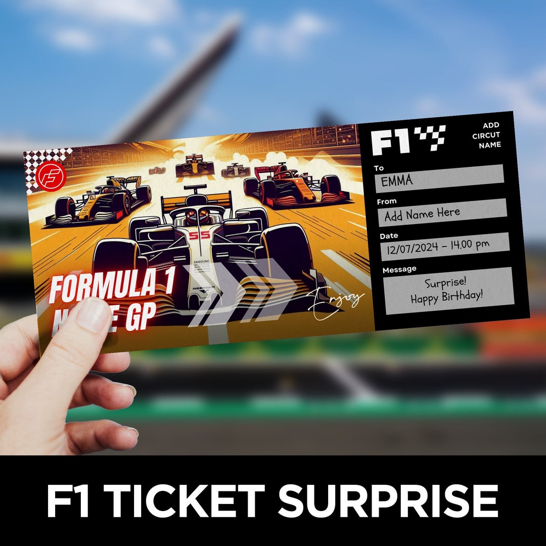 Editable F1 Ticket Template, F1 Grand Prix, Formula One Ticket ...