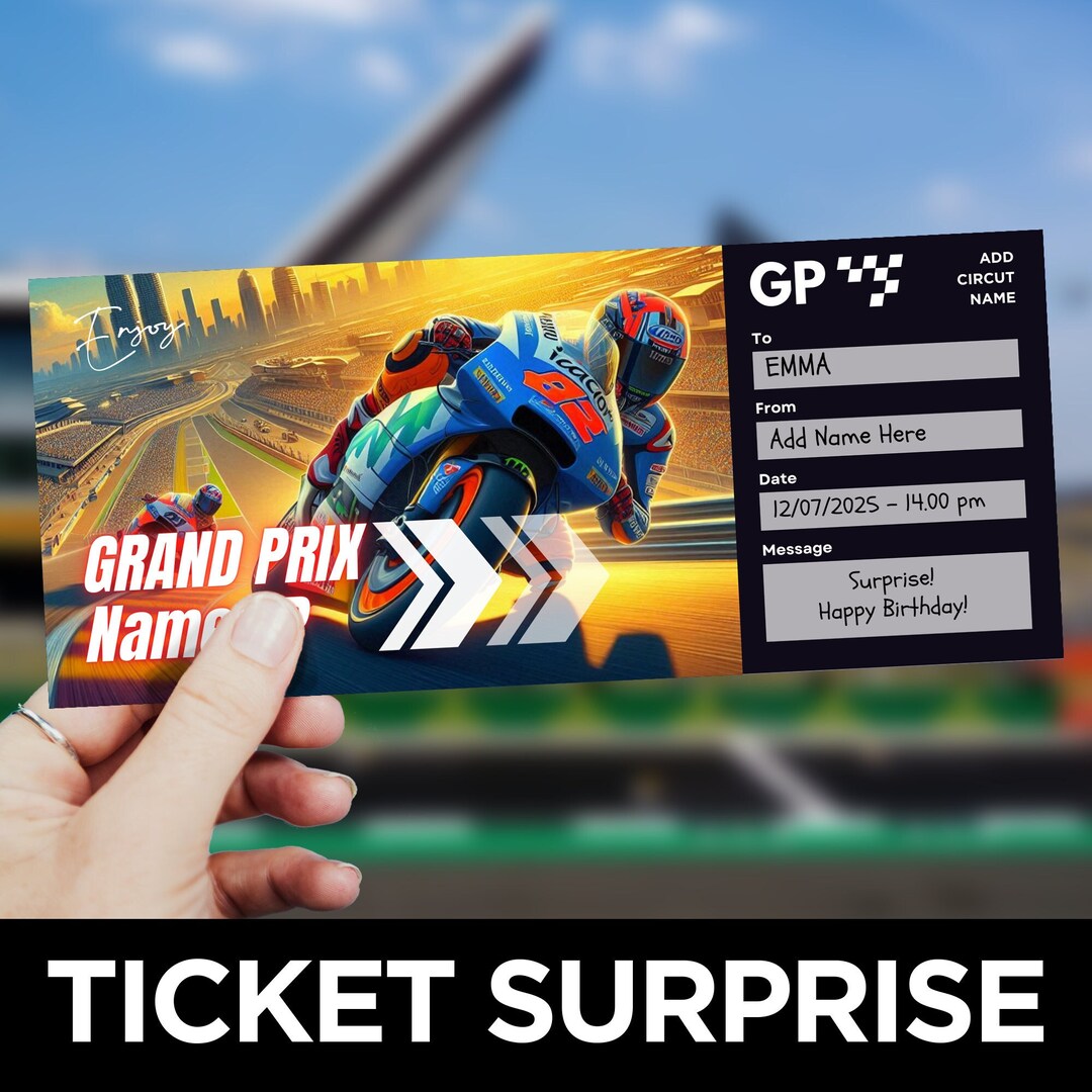 Editable Moto GP Ticket Template, Grand Prix Invitation, Moto GP Race ...
