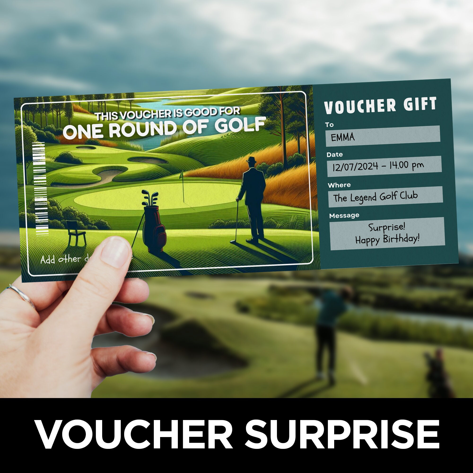 Golf Voucher Template, Golf Coupon, Golf Trip, Golf Gift Card, Sport ...