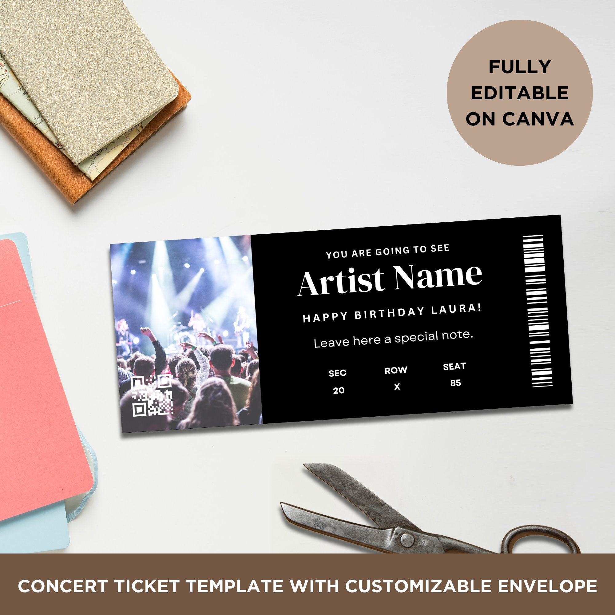 Custom Concert Ticket, Concert Tour Ticket, Live Concert Tickets, Event ...