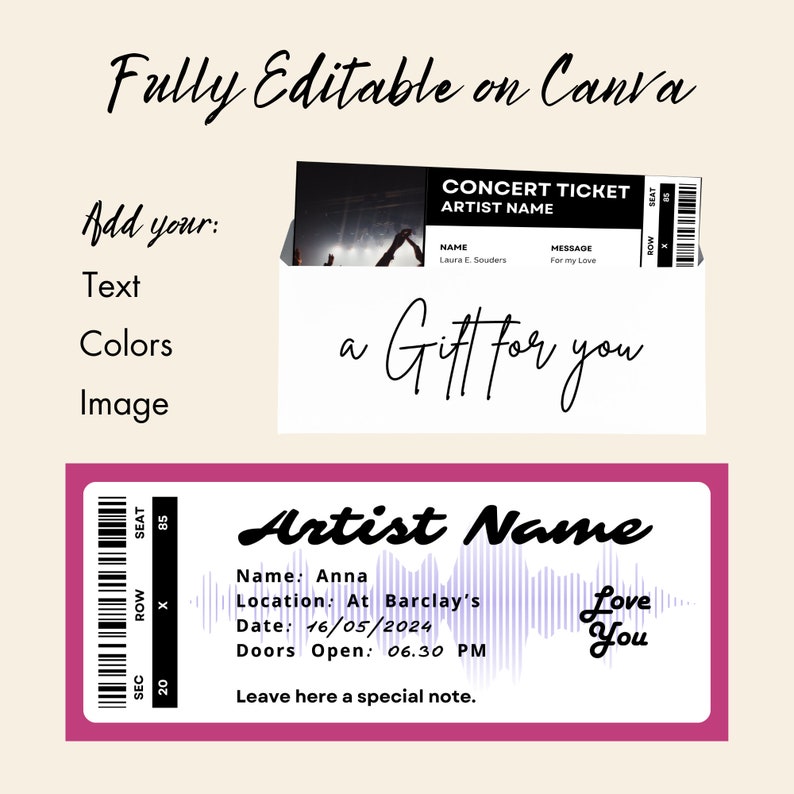 Concert Ticket Template, Concert Tour Ticket, Live Concert Tickets ...