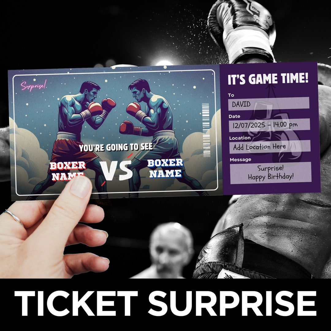 Boxing Ticket Template, Boxing Match Invite, Sports Event Ticket, Boxe ...