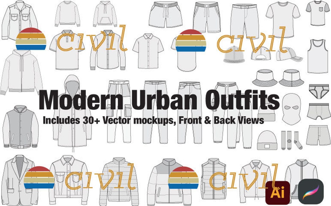 Vector Modern Urban Outfits - Etsy