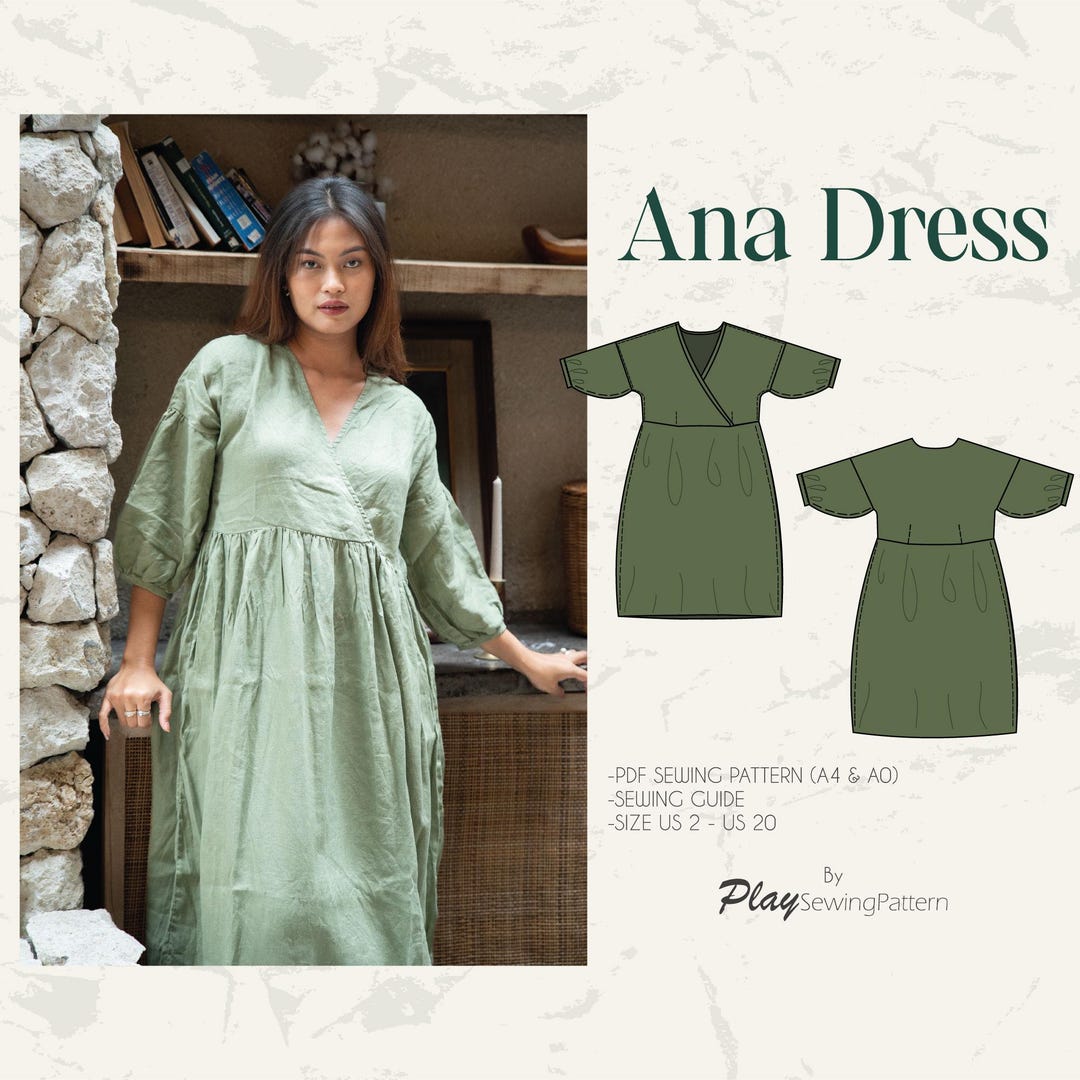 Ana Dress Sewing Pattern Digital Sewing Pattern Pdf Printable Sewing ...