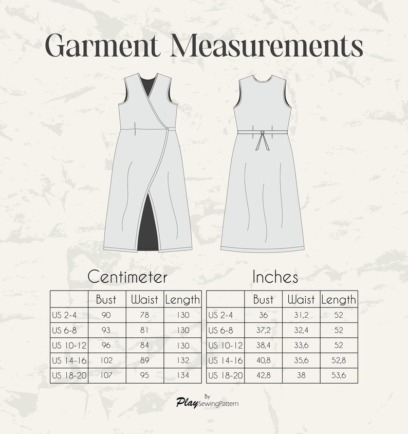 Aurora Long Wrap Dress Sewing Pattern – Sleeveless Summer Dress – V ...