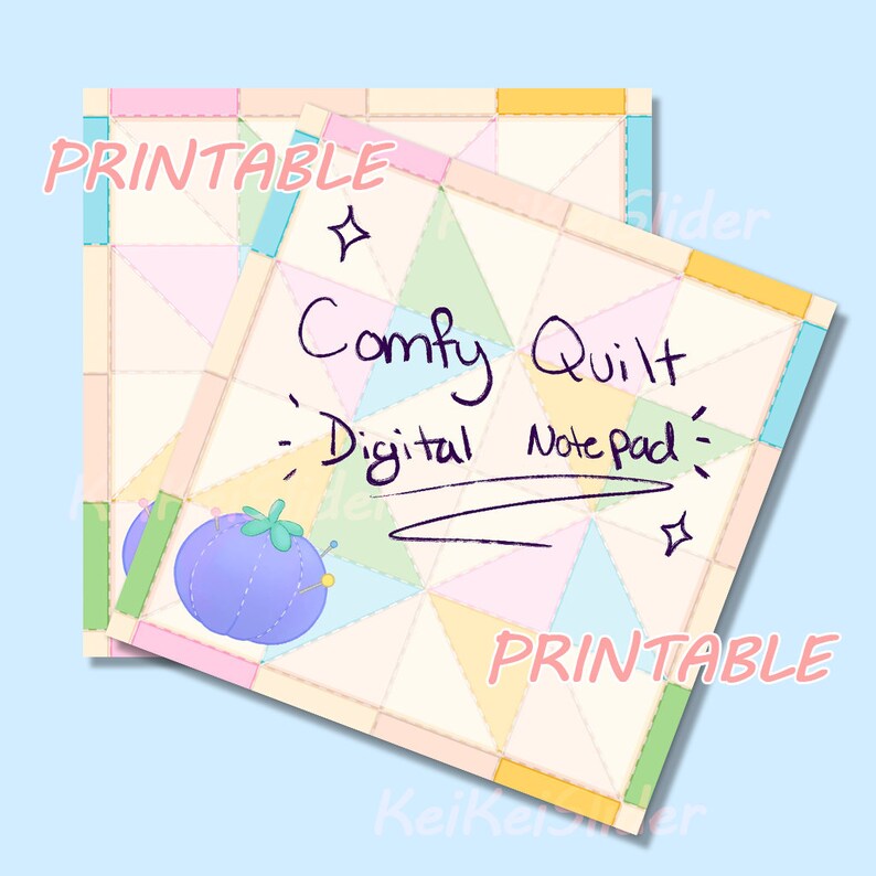 Comfy Quilt Printable Notepad - Etsy