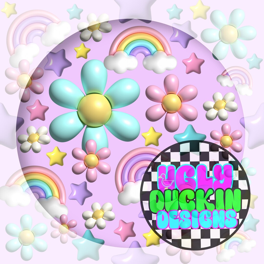 3D Seamless Rainbow Floral Digital Paper - Etsy