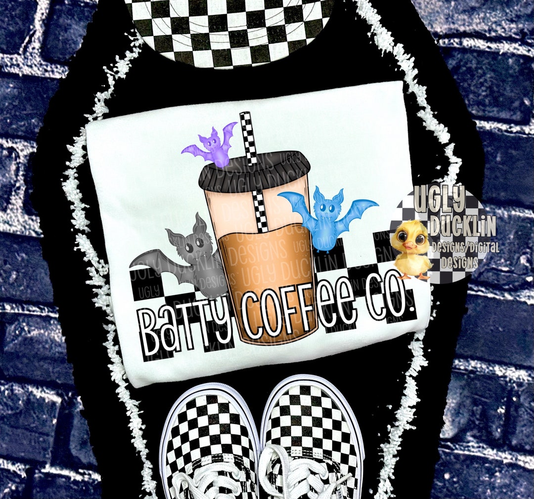 Batty Coffee PNG Halloween Digital Download Spooky Sublimation - Etsy