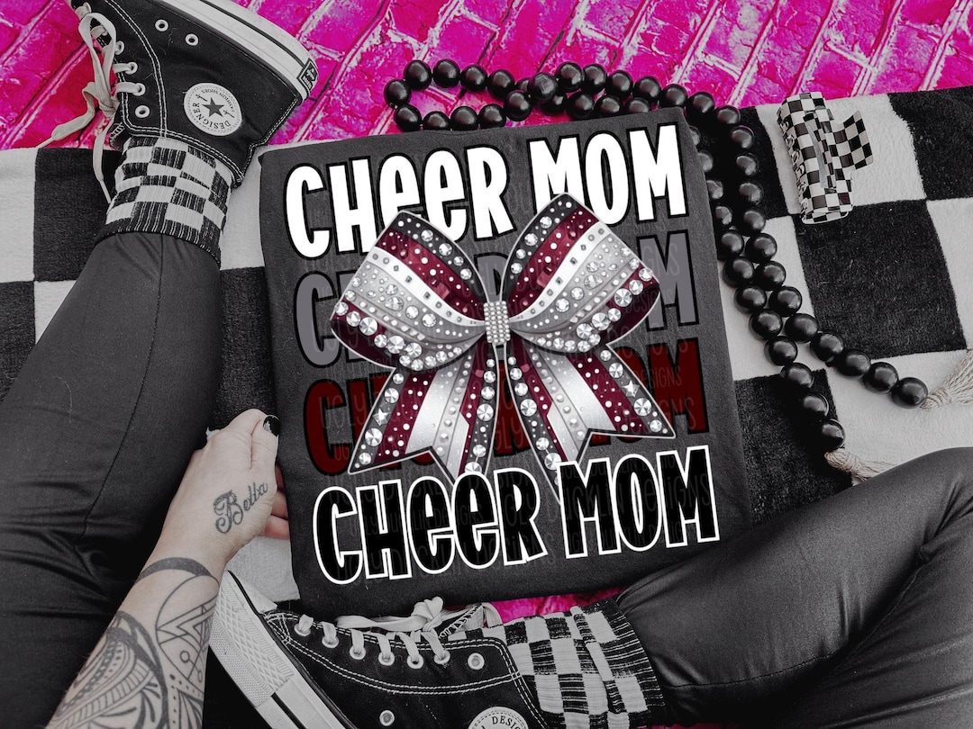 Cheer Mom Maroon PNG School Spirit Digital Download Cheerleader ...