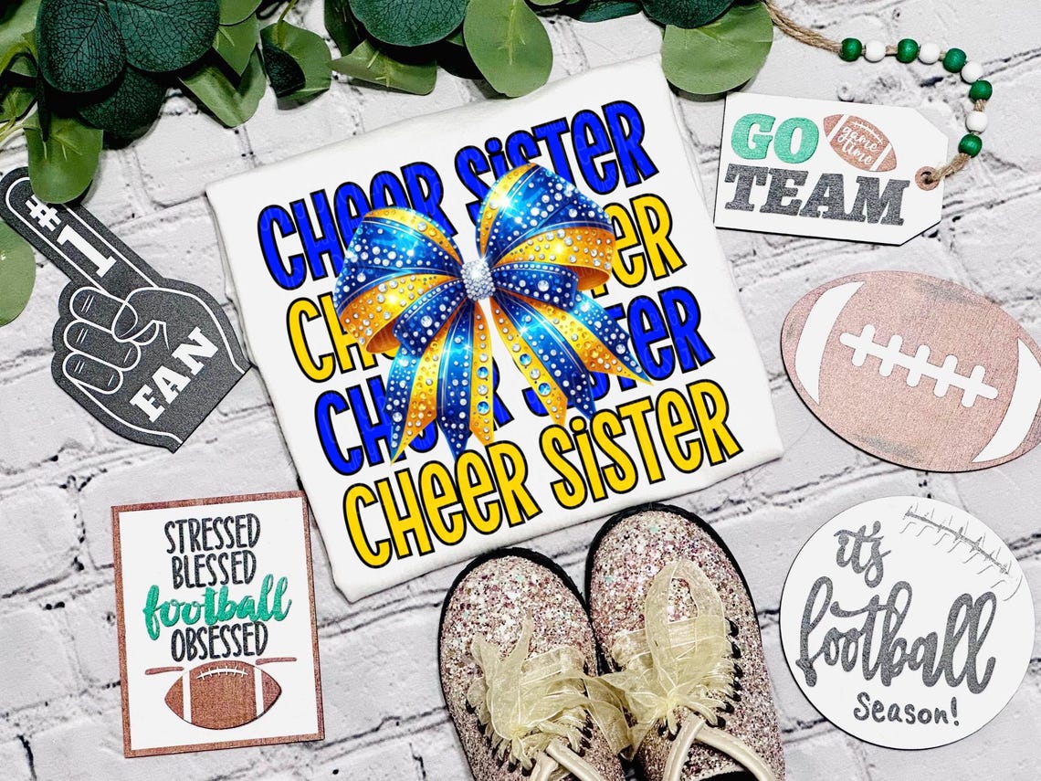 Cheer Sister PNG School Spirit Digital Download Cheerleader Sublimation ...