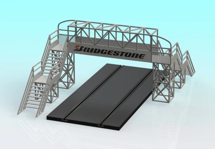 1:32 Scale Pedestrian Bridge for Slot Car Tracks and Dioramas Model Kit ...